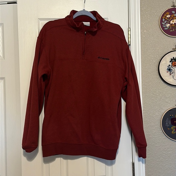Columbia | Jackets & Coats | Columbia Deep Red Pullover Sweatshirt Size ...